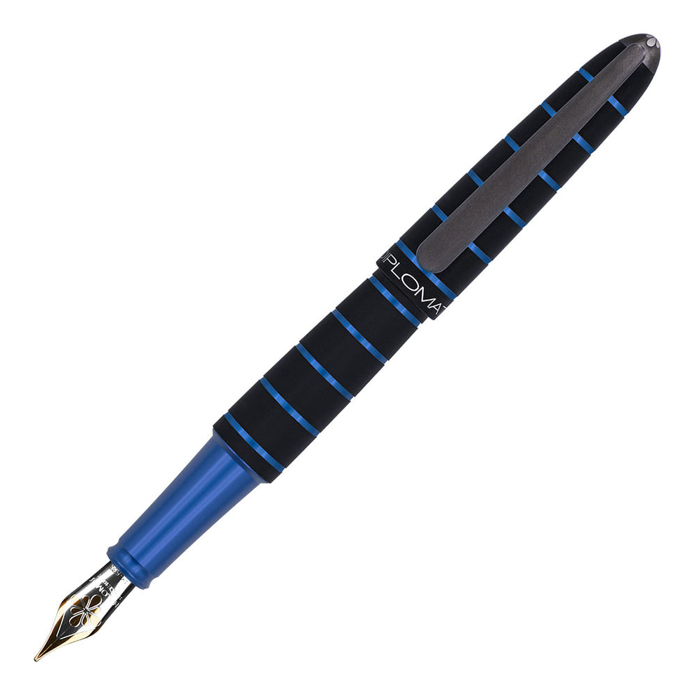 Diplomat Aero Elox Ring Blue Fountain Pen 14k Nib – coloradopen